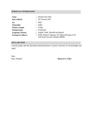 Ramesh naikRresume | DOCX