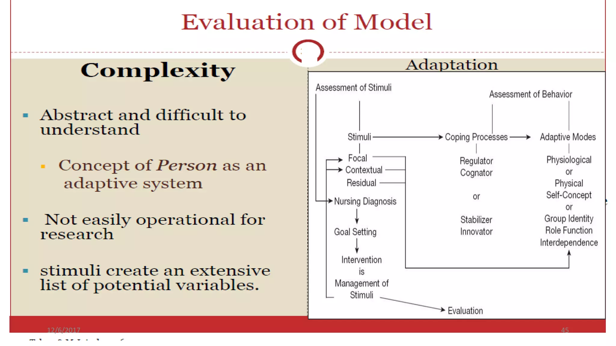 Sister Callista ROY adaptation model | PPTX