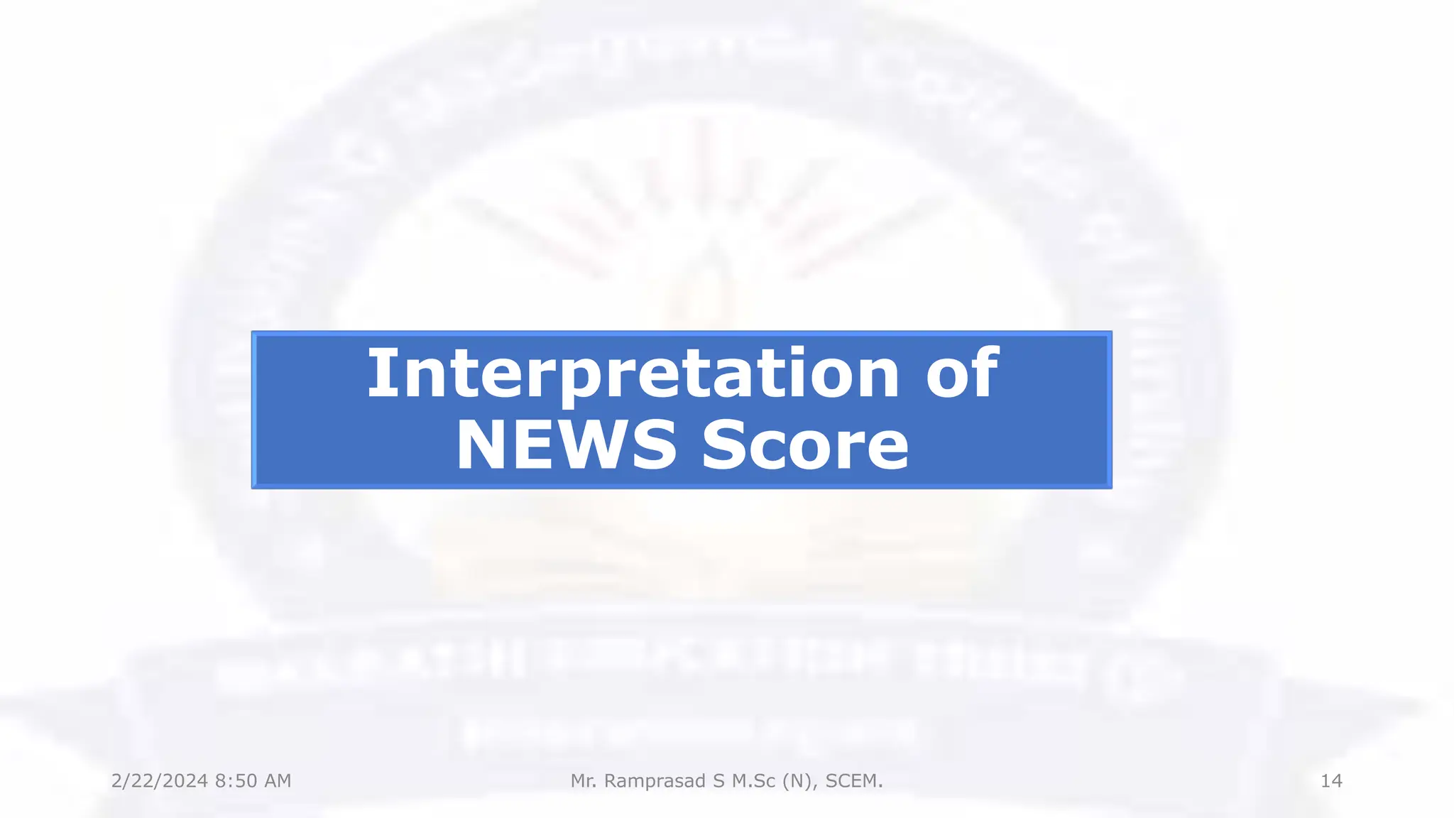 NATIONAL EARLY WARNING SCORE AND recognition of criticality of illness ...