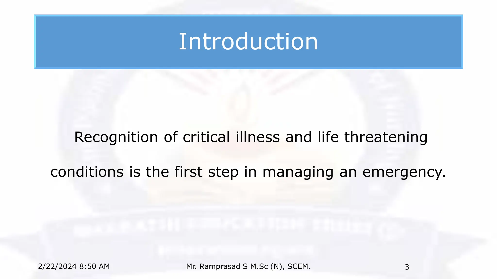 NATIONAL EARLY WARNING SCORE AND recognition of criticality of illness ...
