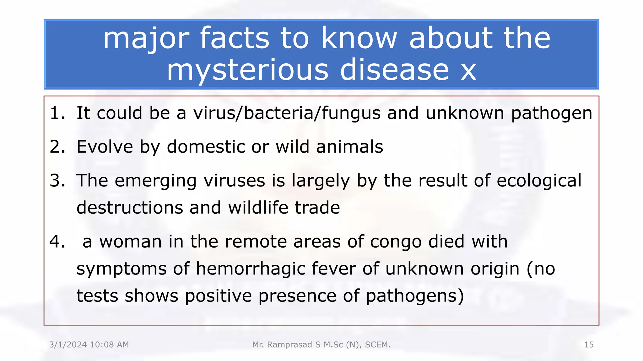 ram forum 3.pptx Disease X the upcoming pandemic | PPTX
