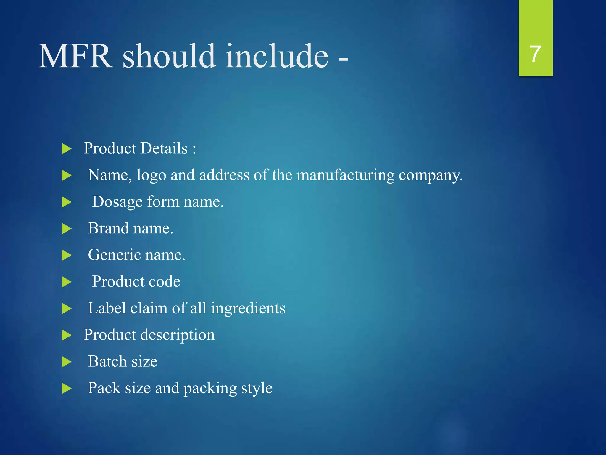 REGULATORY AFFAIRS & MASTER FORMULA RECORD | PPTX