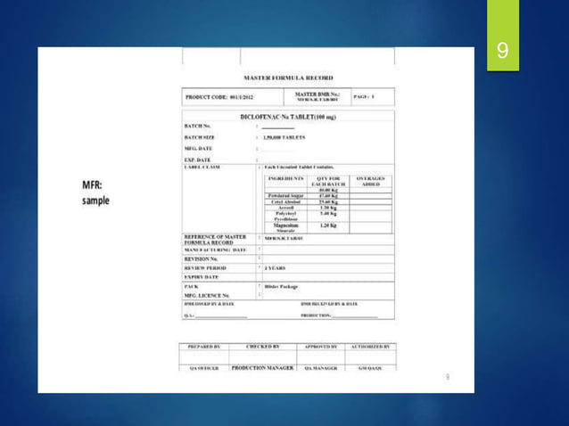REGULATORY AFFAIRS & MASTER FORMULA RECORD | PPTX