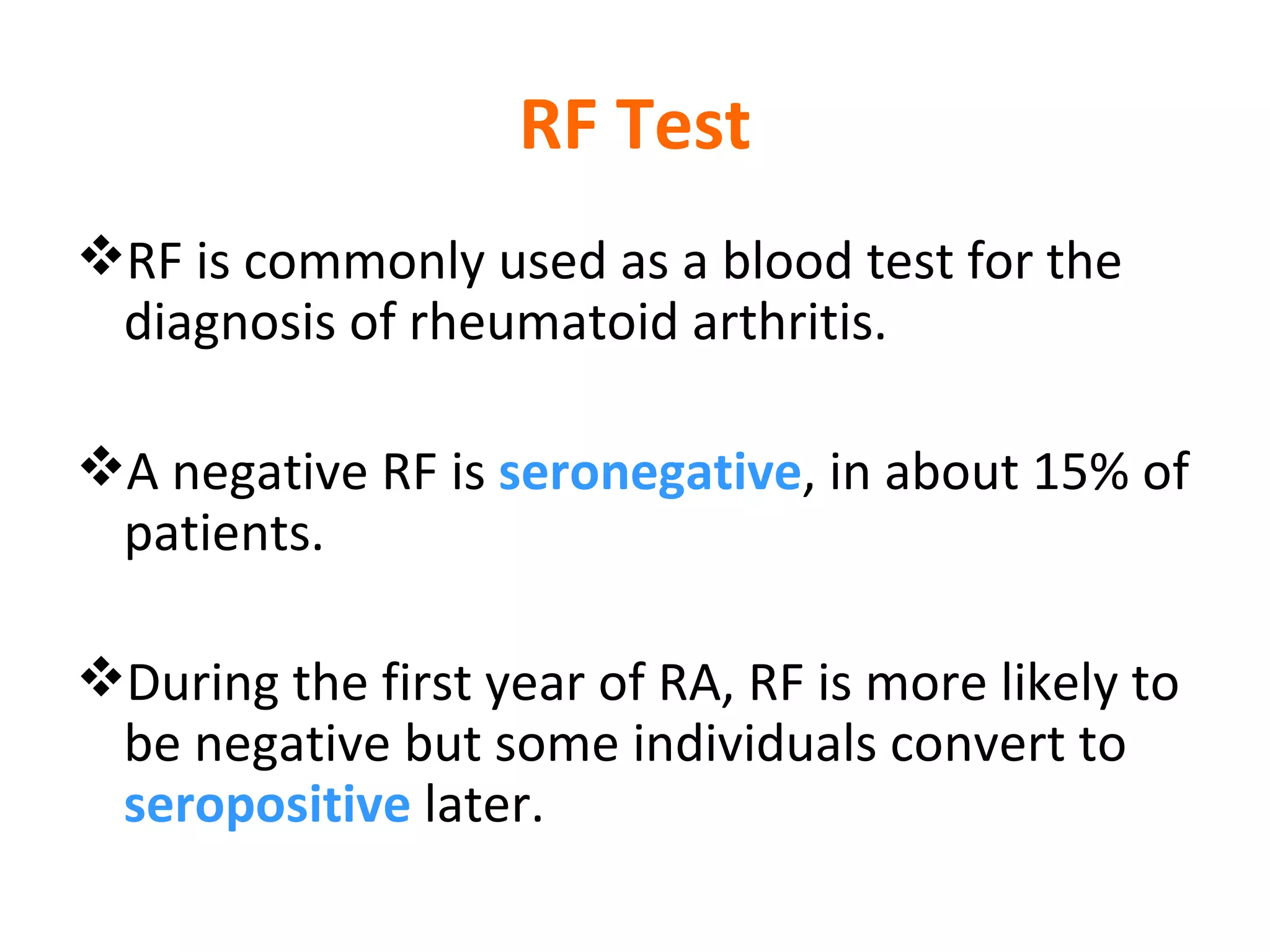 Rheumatoid Factor and Its Diagnositc Significance | PPT