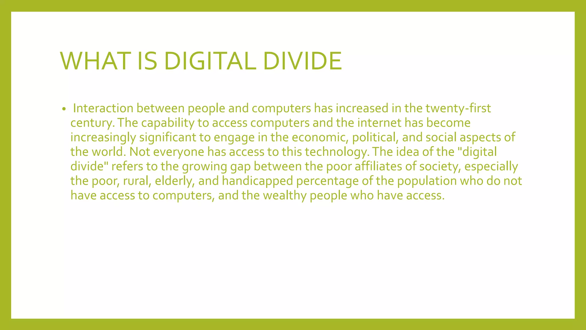 Ramifications of digital divide powerpoint(black diamondz) | PPT