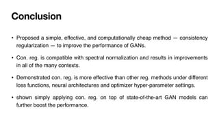 consistency regularization for generative adversarial networks_review | PDF