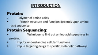 protein sequence analysis | PPTX