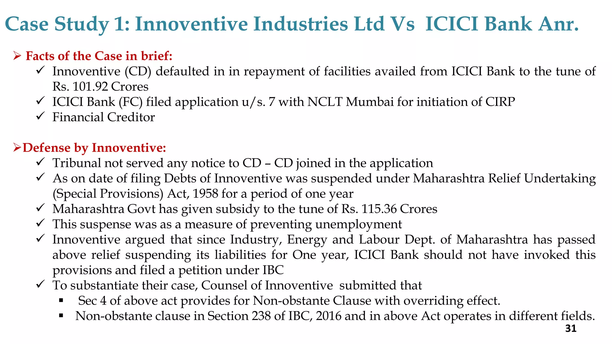 Ramki nclt case analysis on ibc | PPTX
