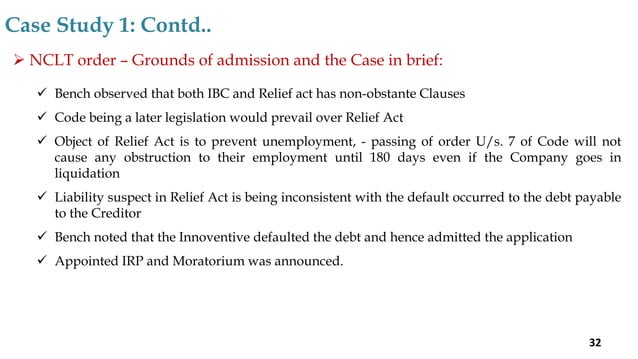 Ramki nclt case analysis on ibc | PPTX | Home Financing | Personal Debt