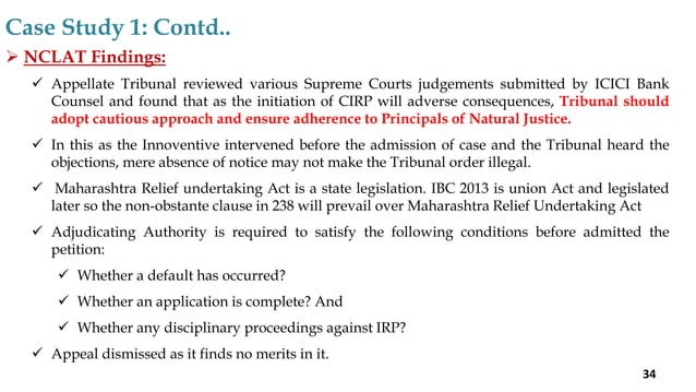 Ramki nclt case analysis on ibc | PPTX | Home Financing | Personal Debt