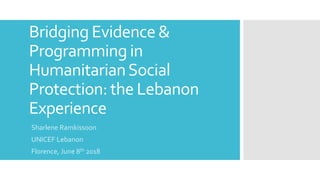 Bridging Evidence & Programming in Humanitarian Social Protection: the ...