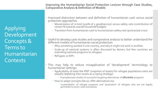 Bridging Evidence & Programming in Humanitarian Social Protection: the ...