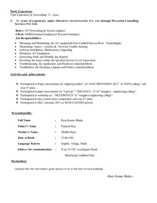 Ram kumar resume | DOCX