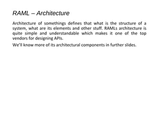RAML - The architecture | PPT