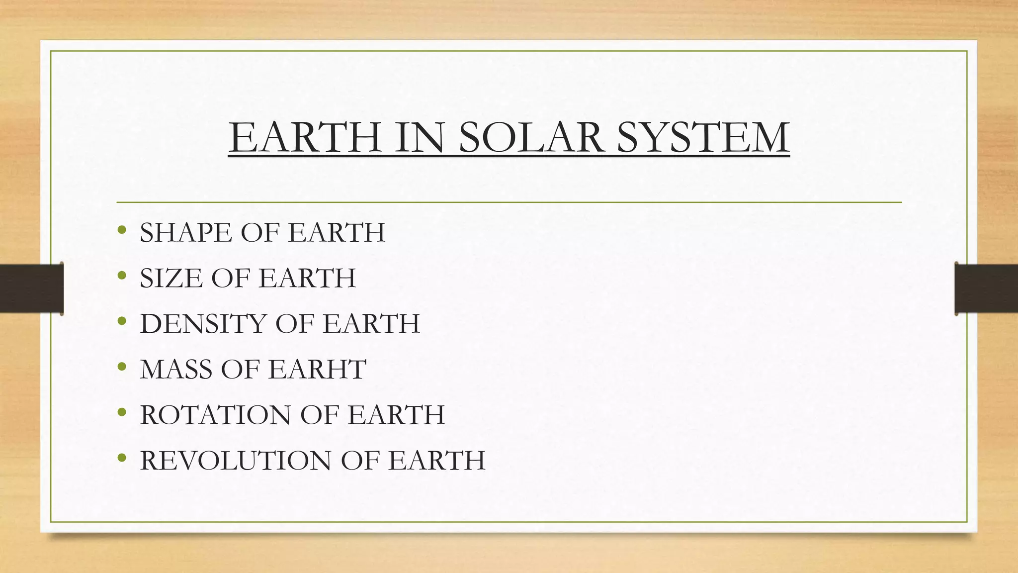 EARTH IN SOLAR SYSTEM | PPTX