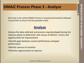RAM, LLC Six Sigma Intro Awareness Training | PPT