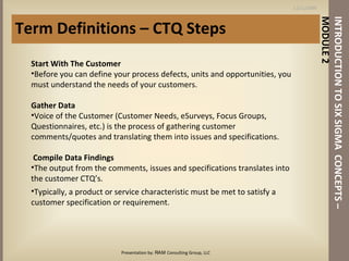 RAM, LLC Six Sigma Intro Awareness Training | PPT
