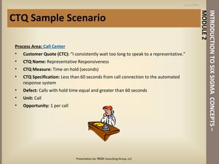 RAM, LLC Six Sigma Intro Awareness Training | PPT