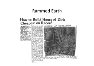Presentation of Rammed Earth technique | PDF