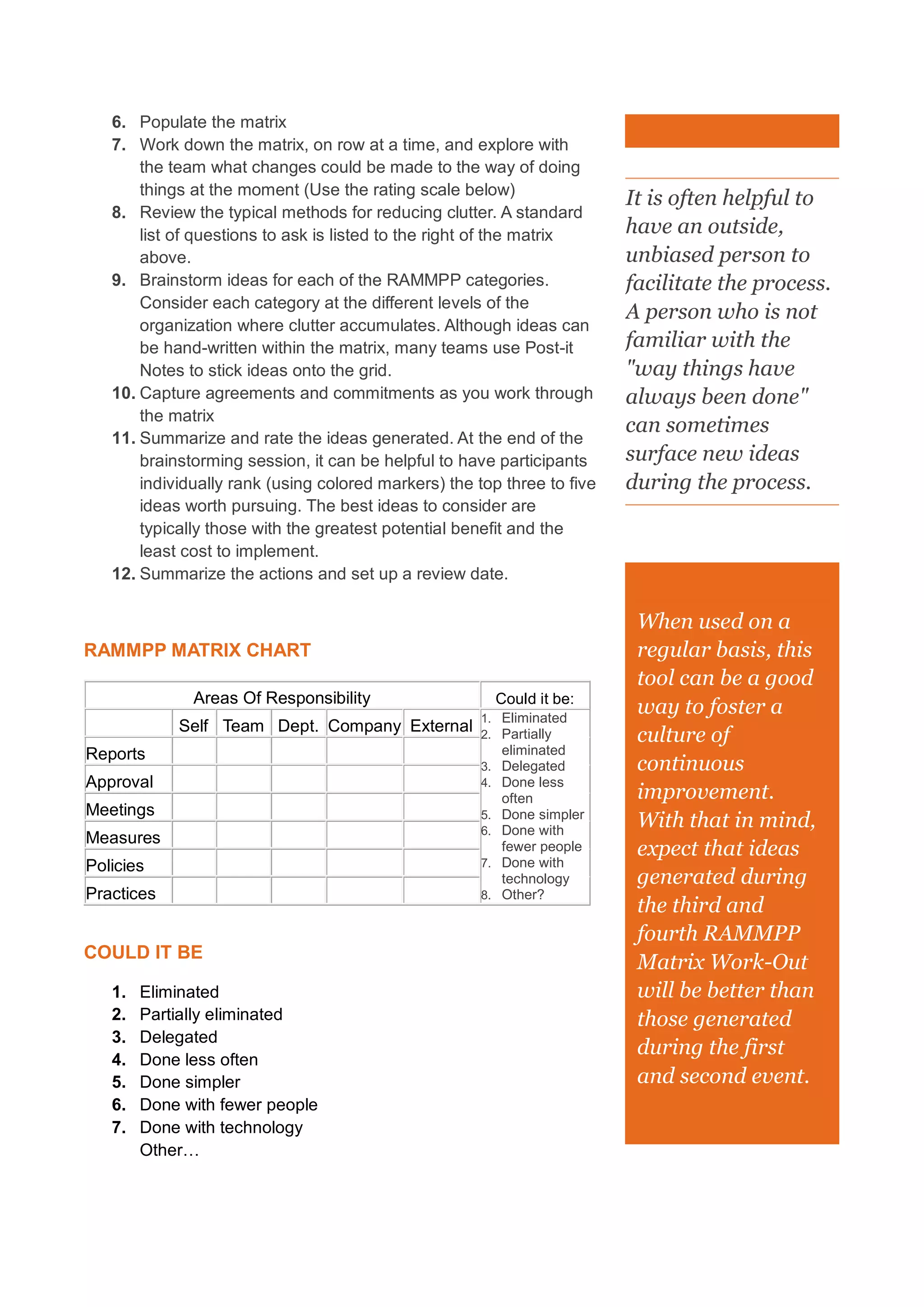 RAMMPP TOOL & MATRIX | PDF