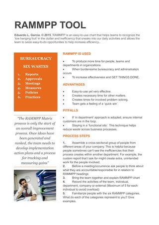 RAMMPP TOOL & MATRIX | PDF