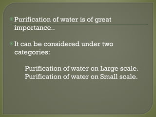 WATER PUTIFICATION METHODS by RAM NAIK | PPT