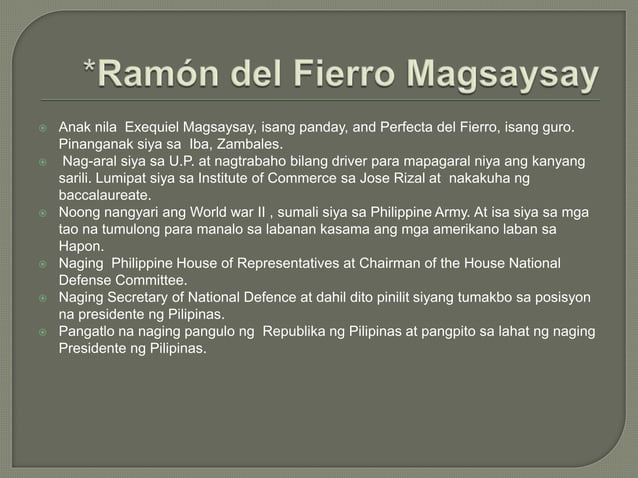 Ramón del fierro magsaysay dan mark collado | PPTX