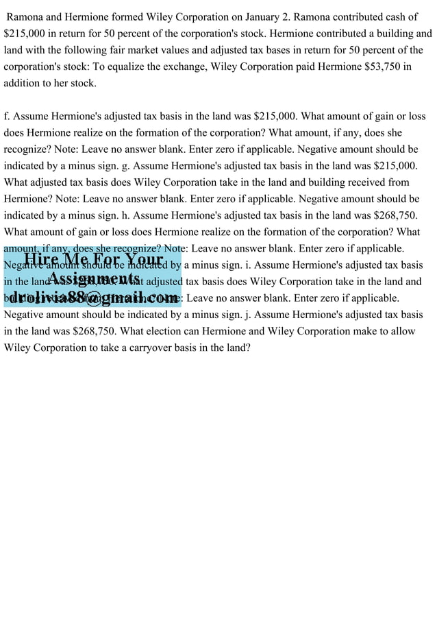 Ramona and Hermione formed Wiley Corporation on January 2. Ramona con.pdf