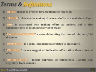 Tender Management by Ramon A. Pili | PPTX