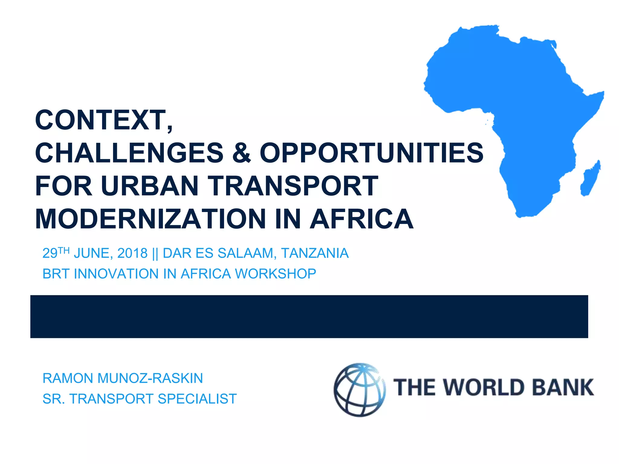 Workshop Innovation in Africa - Context, challenges & opportunities for ...