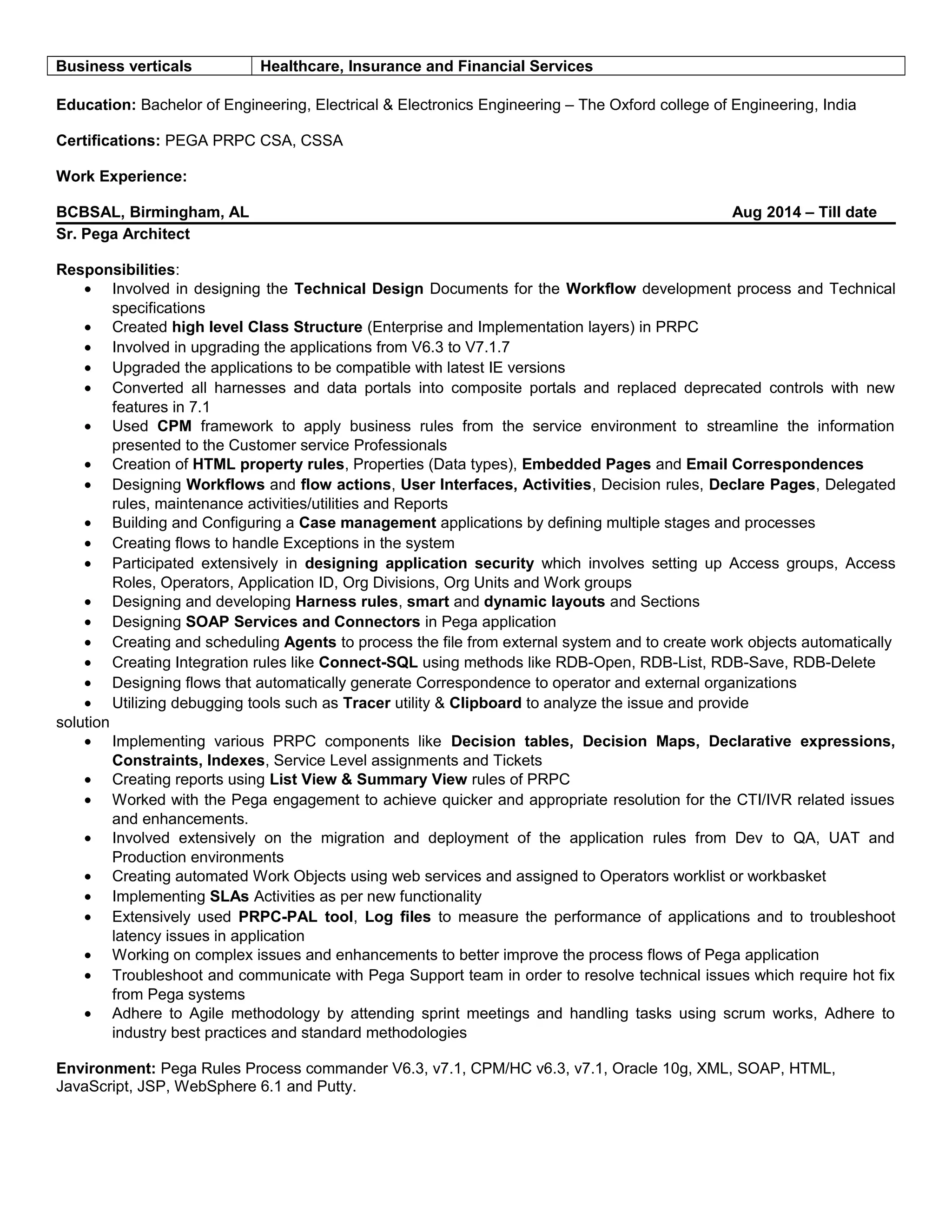 Ram pega cssa resume | DOC