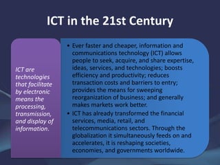 Ramping Up Information and Communications Technology for Development | PPT