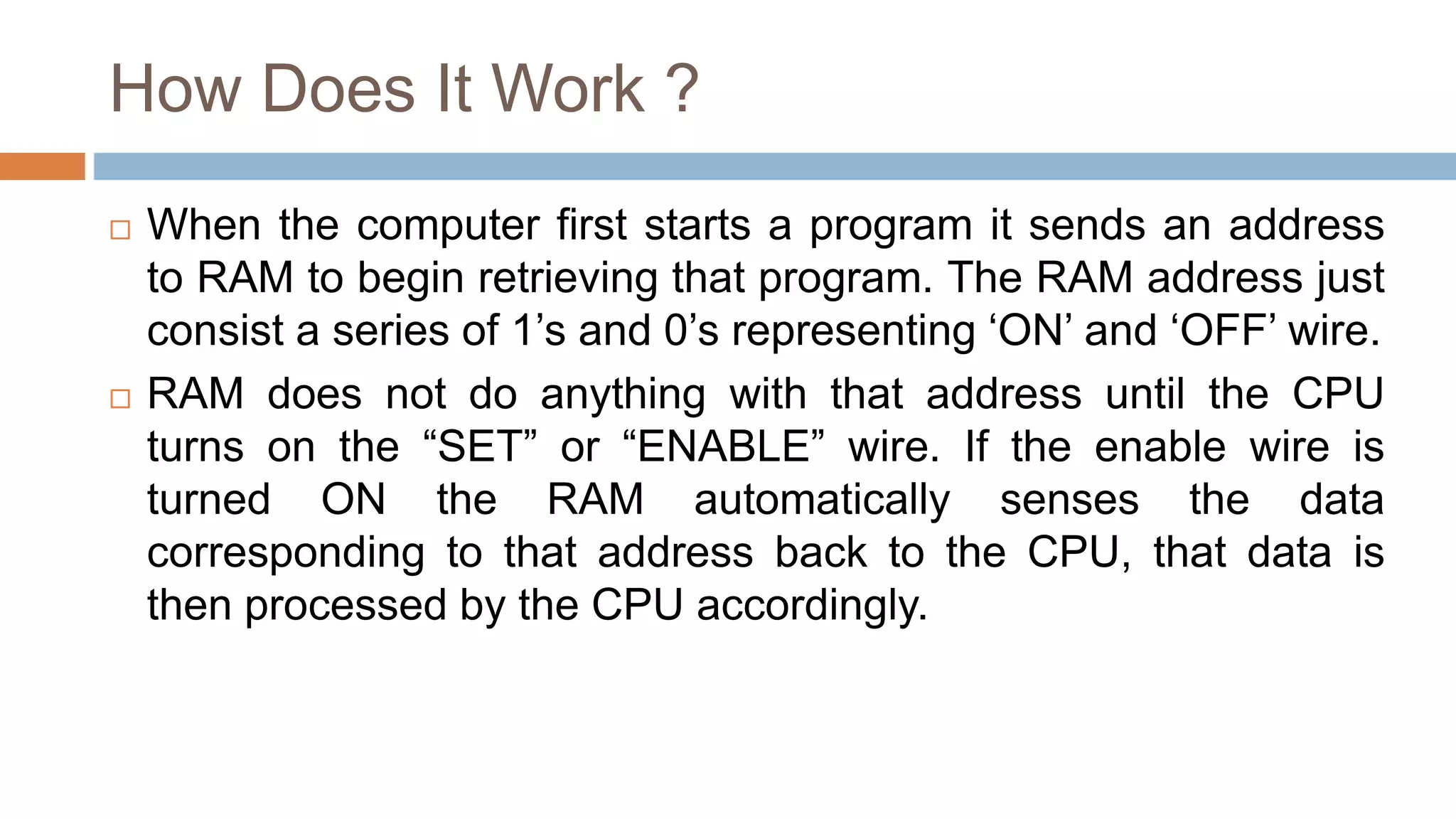 Random Access Memory ppt | PPTX