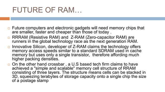 Random Access Memory ppt | PPTX