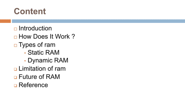 Random Access Memory ppt | PPTX
