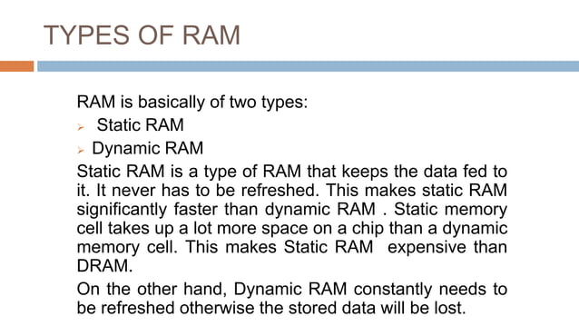 Random Access Memory ppt | PPTX