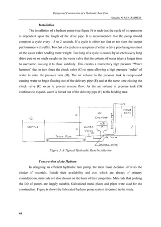 Design and Construction of a Hydraulic Ram Pump; by Shuaibu Ndache MOHAMMED | PDF