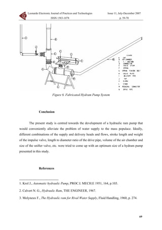 Design and Construction of a Hydraulic Ram Pump; by Shuaibu Ndache MOHAMMED | PDF