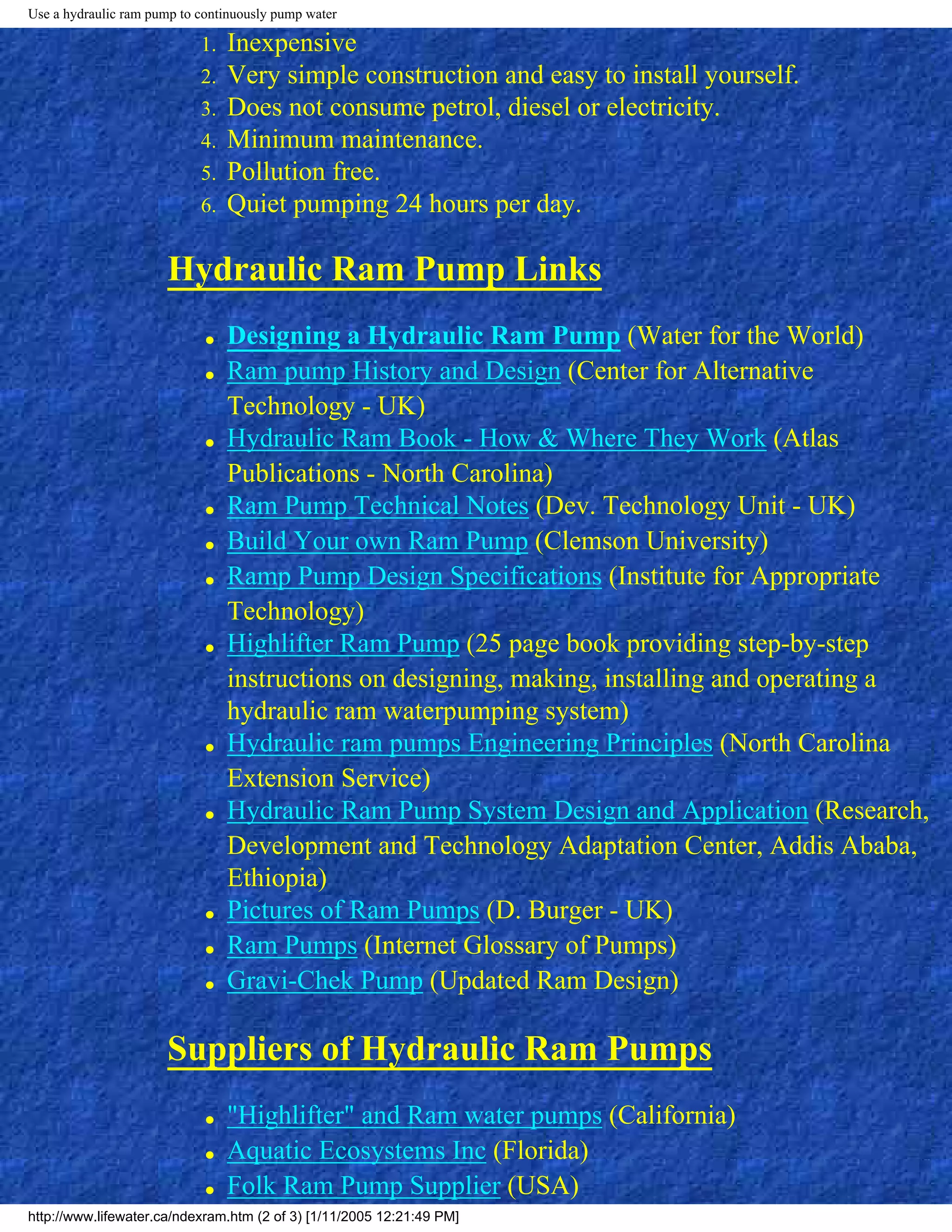 Home-Made Hydraulic Ram Pump - Clemson University | PDF