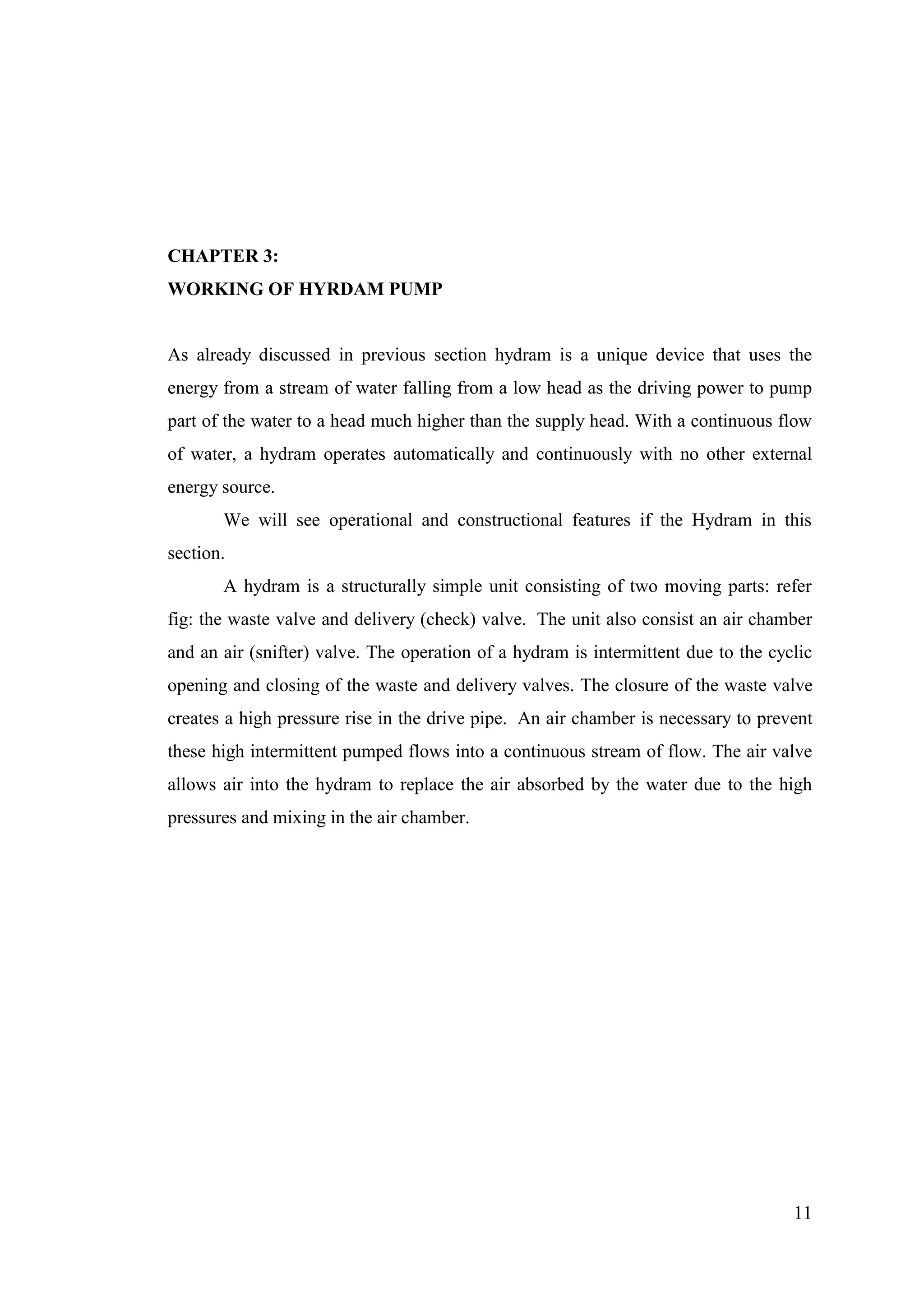 Hydram Pumps - Chapter 1: Introduction | PDF