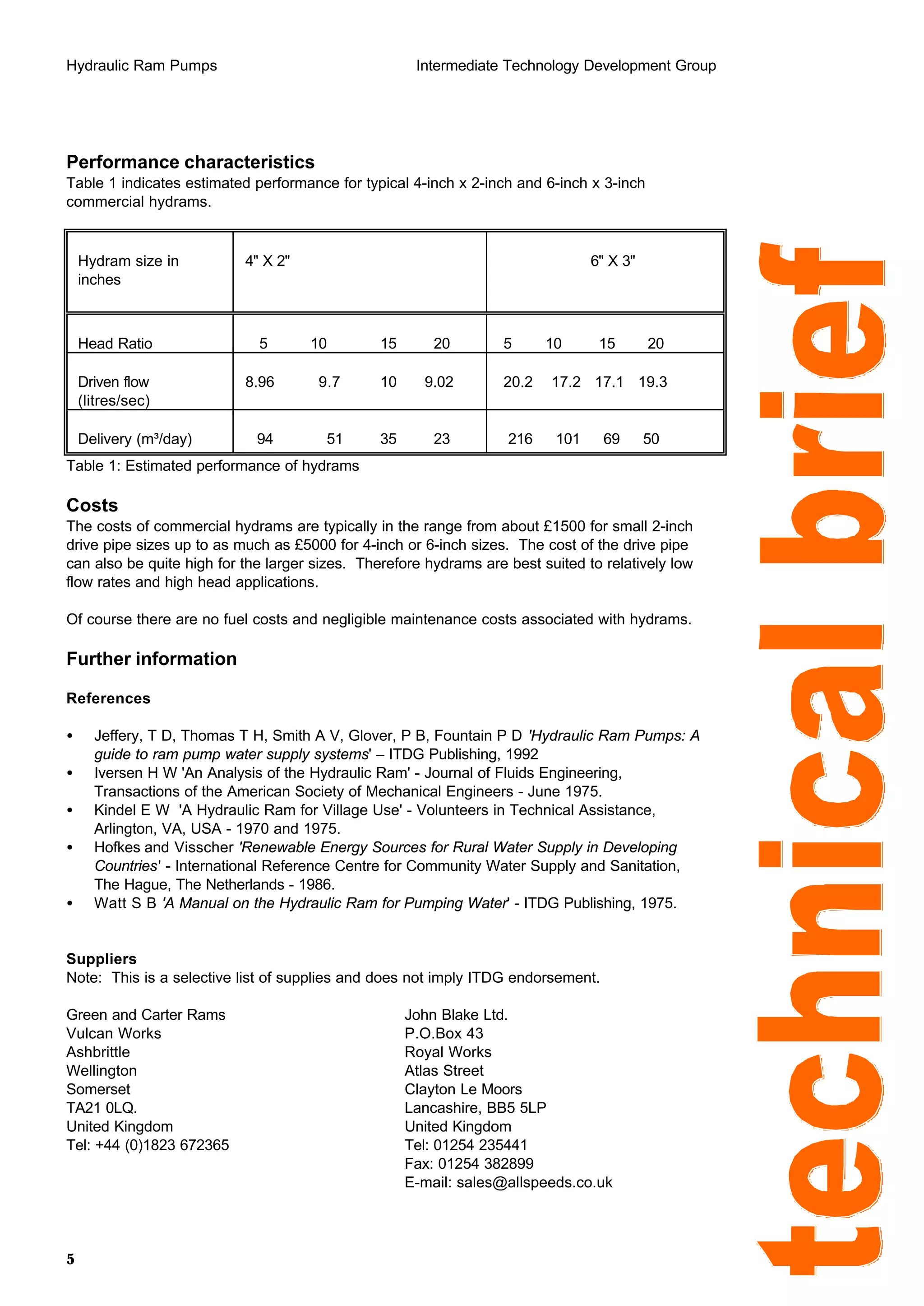 Hydraulic Ram Pumps - Technical Brief - Natural Resources Conservation ...