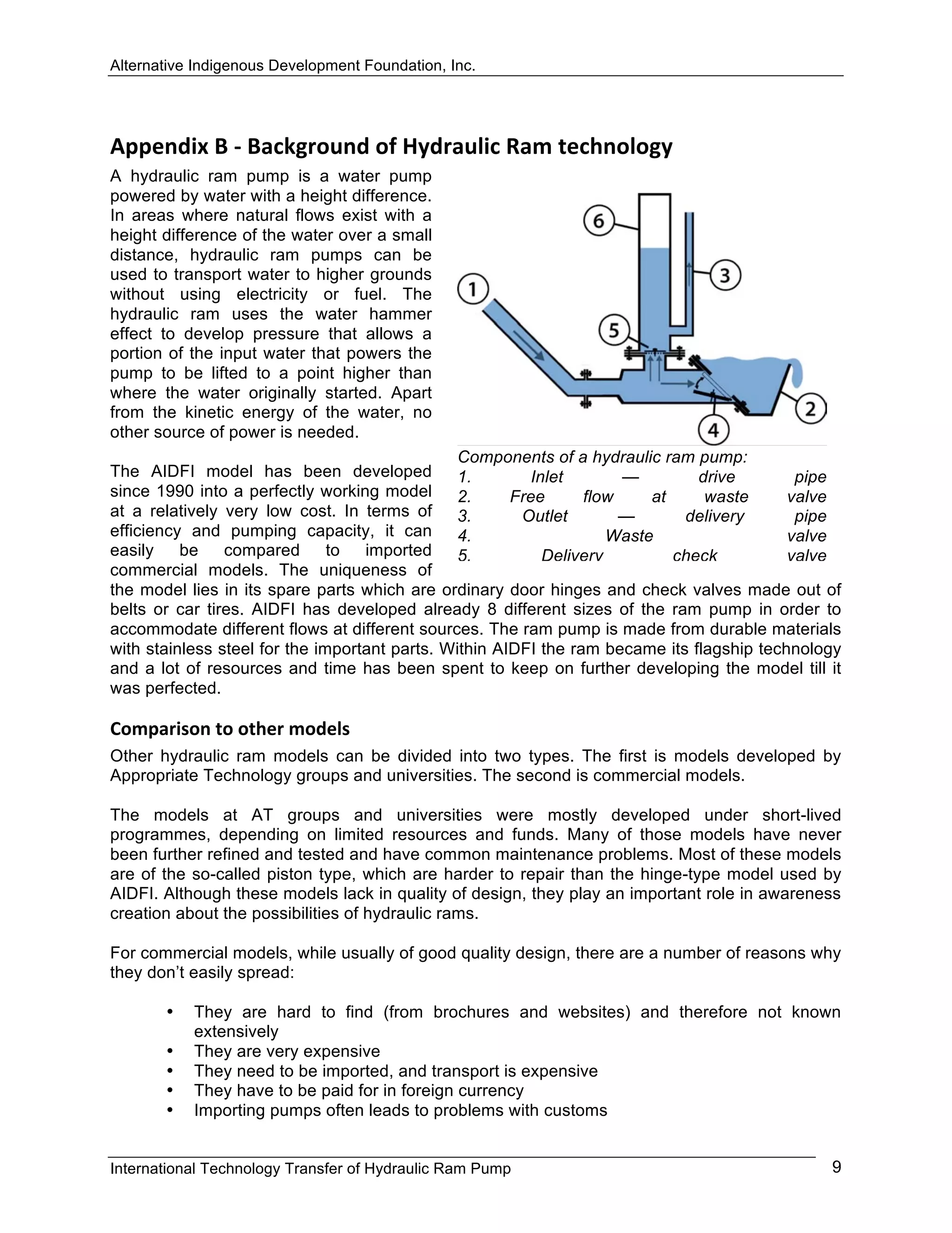 Transfering Hydraulic Ram pump technology from the Philippines to Colombia - Alternative ...