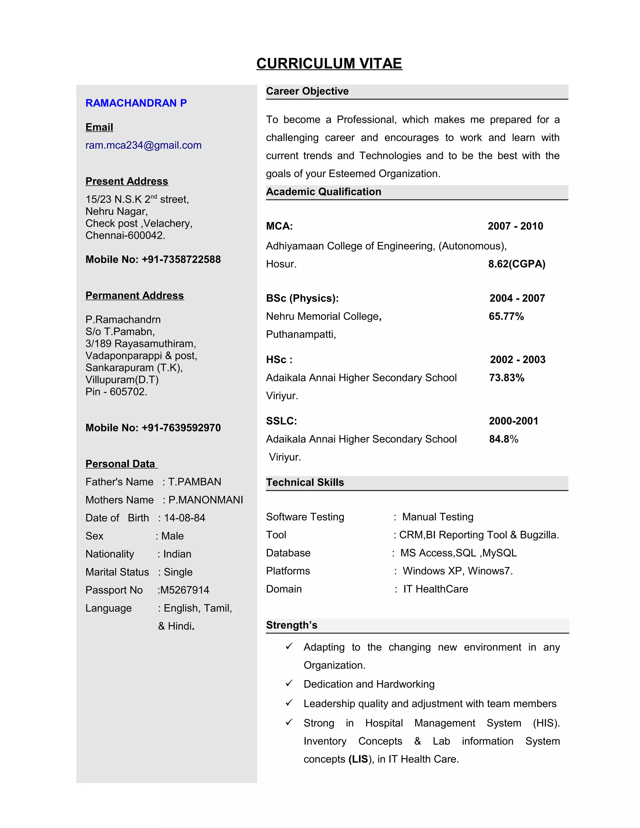 Ram resume | PDF