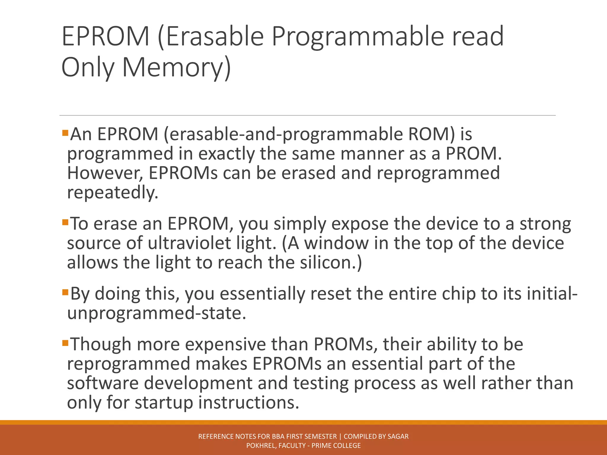 Primary Memory: RAM, ROM and their Types | PDF