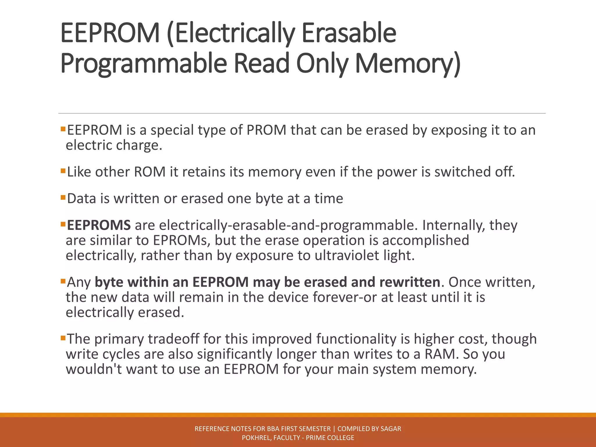 Primary Memory: RAM, ROM and their Types | PDF