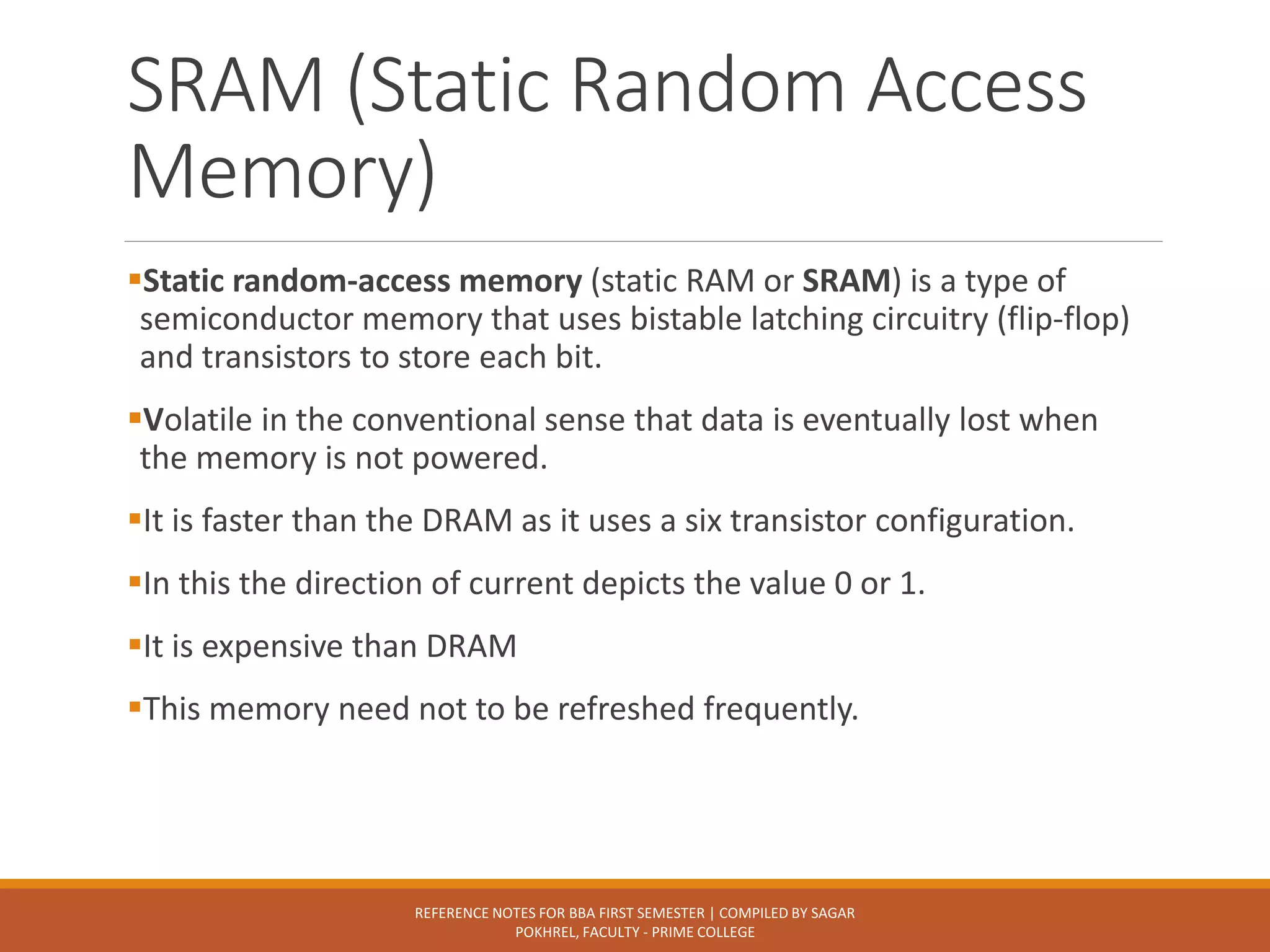 Primary Memory: RAM, ROM and their Types | PDF