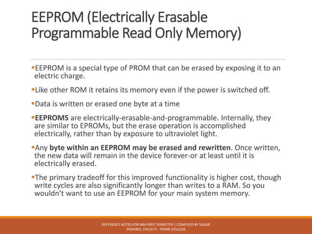 Primary Memory: RAM, ROM and their Types | PDF | Data Storage and ...