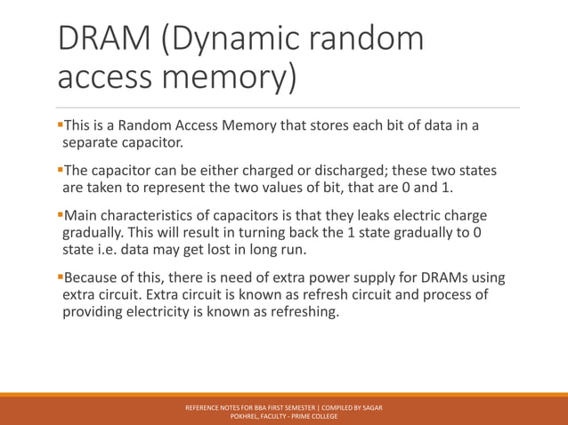 Primary Memory: RAM, ROM and their Types | PDF | Data Storage and ...