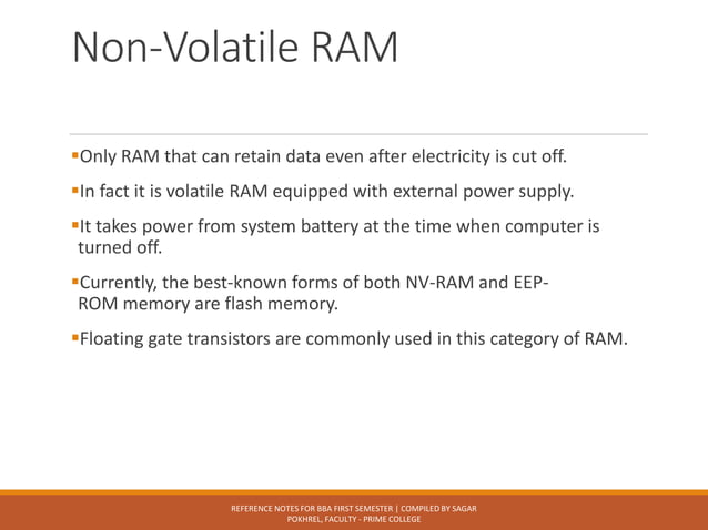 Primary Memory: RAM, ROM and their Types | PDF | Data Storage and ...