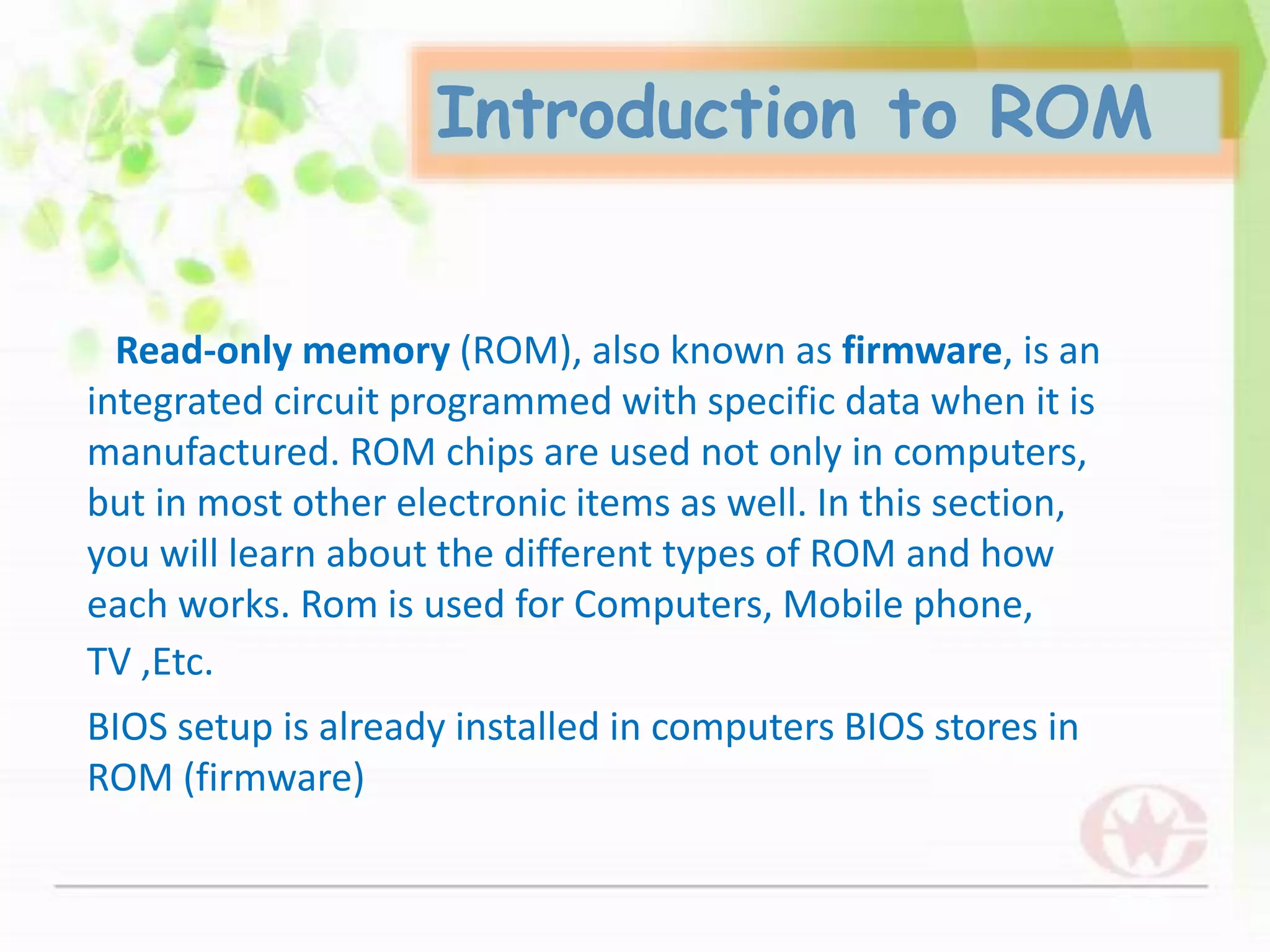 RAM & ROM | PPTX